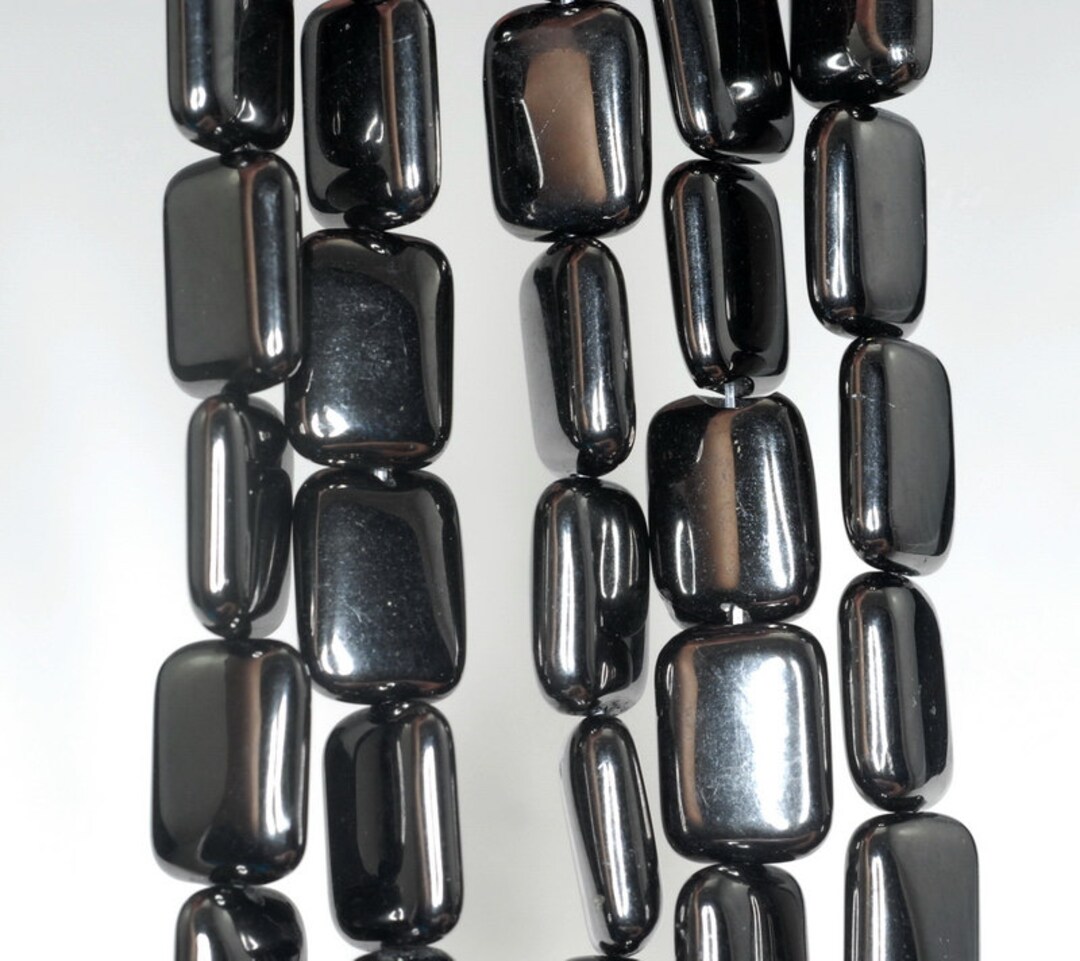 10x8mm Black Jet Gemstone Rectangle Loose Beads 16 Inch Full Strand ...