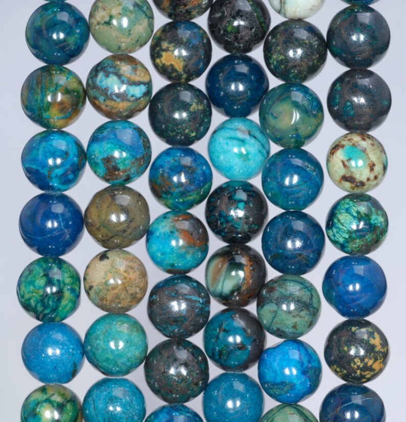 8mm Multicolor Chrysocolla Quantum Quattro Gemstone Grade A - Etsy