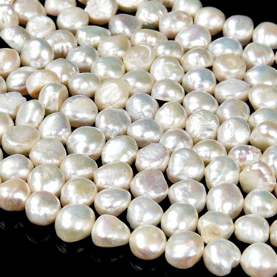 Natural Baroque Freshwater Ivory White Pearl Gemstone Pebble Nugget 7 ...
