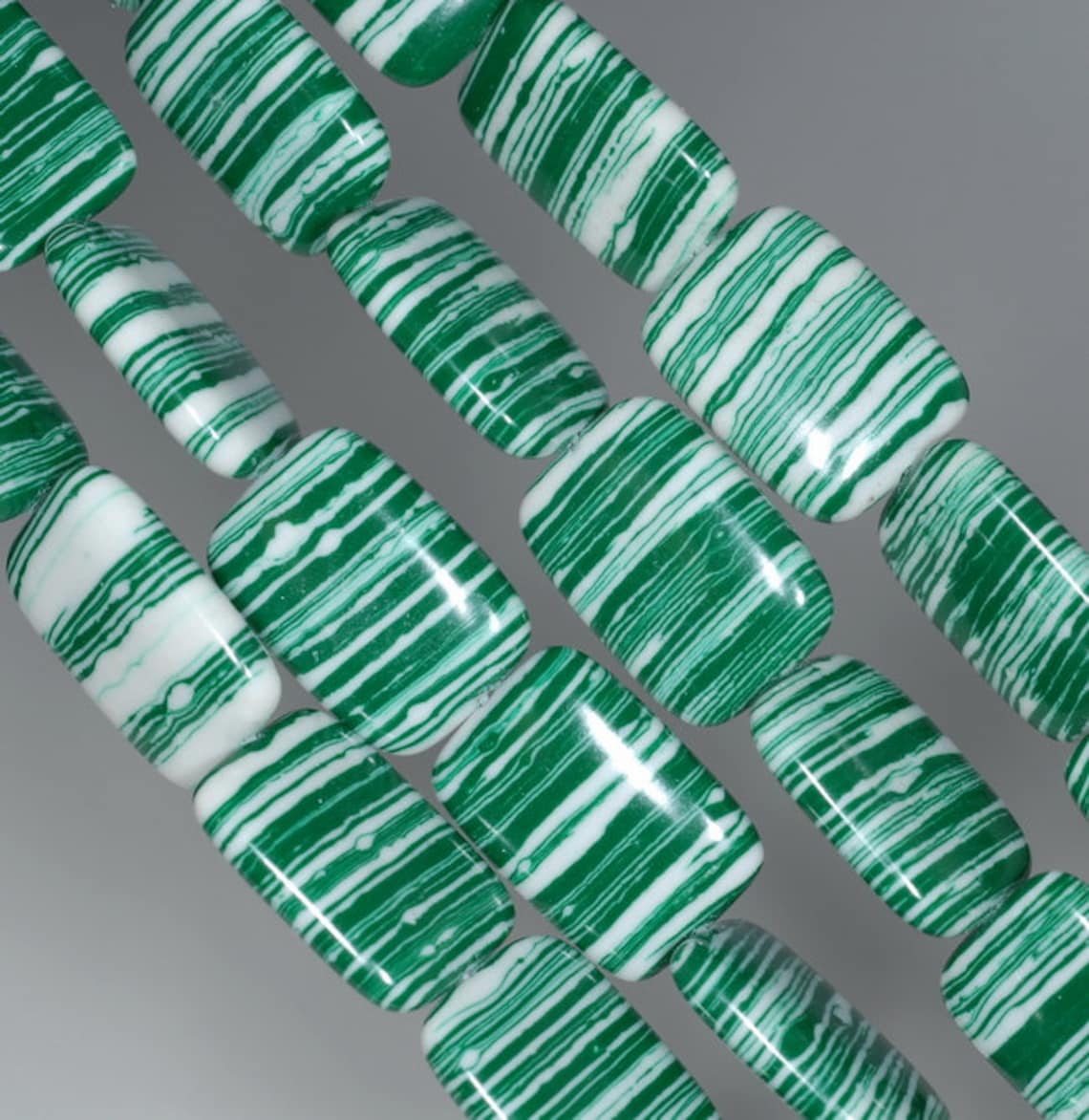 18x13mm Green White Matrix Turquoise Gemstone Rectangle Loose - Etsy