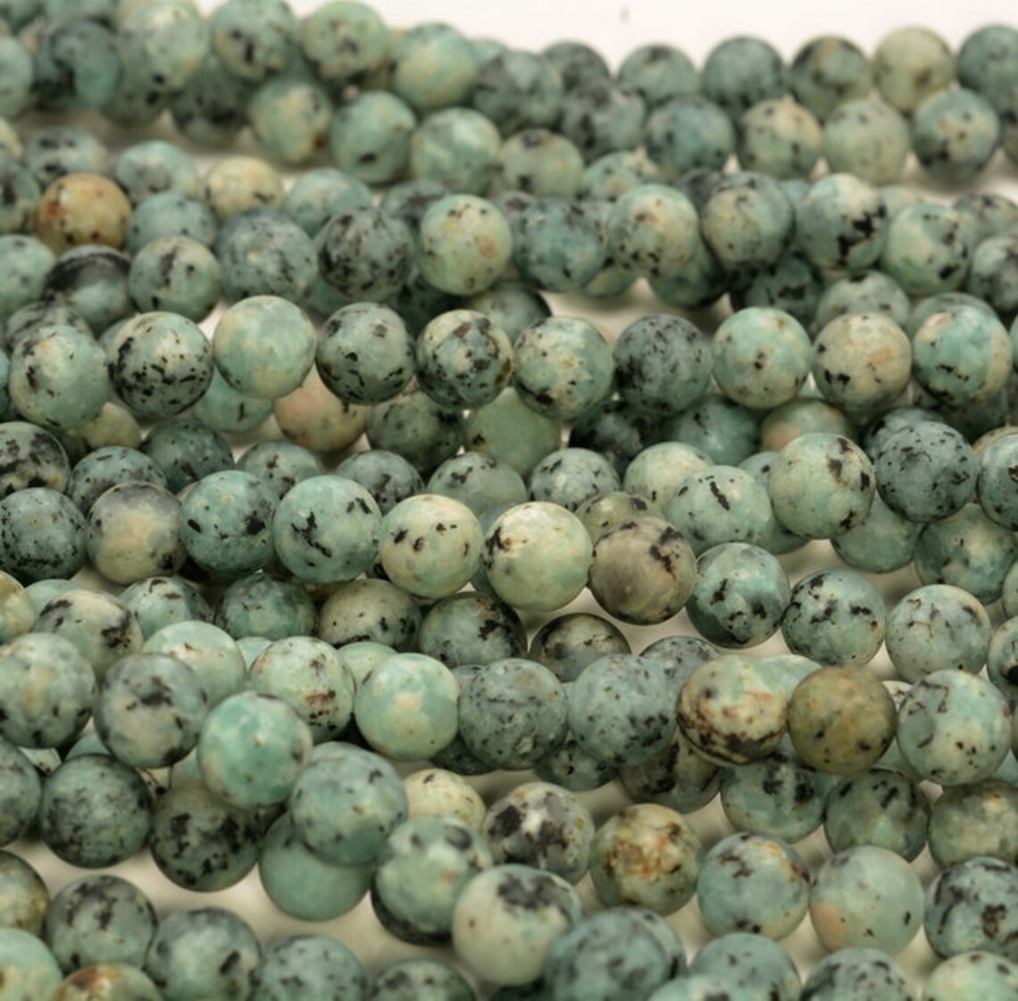 8MM Green Matte Jade Gemstone Round Loose Beads 15 Inch Full Strand ...