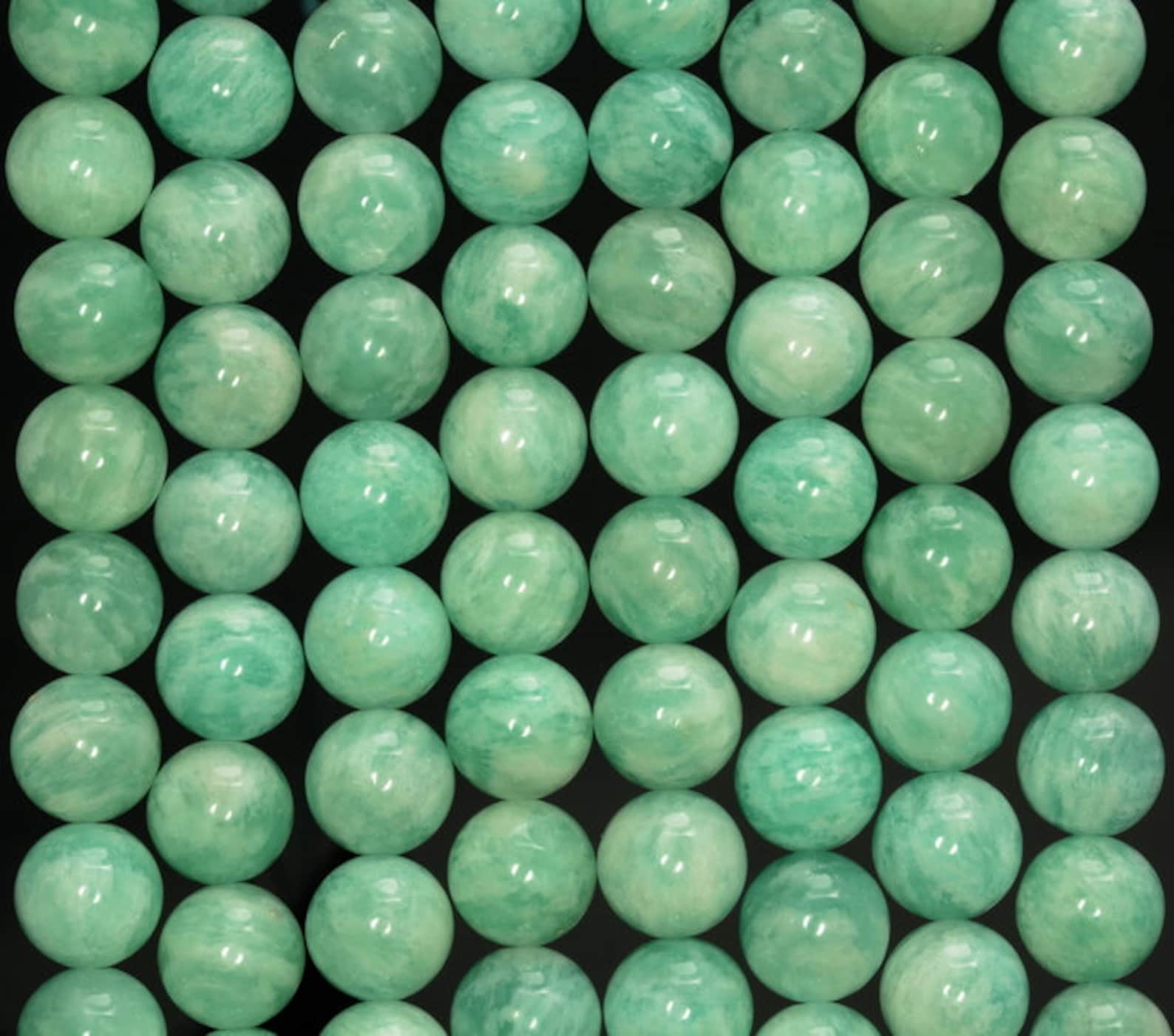 Genuine Peruvian Amazonite Gemstone Grade AAA Round 6mm 8mm - Etsy