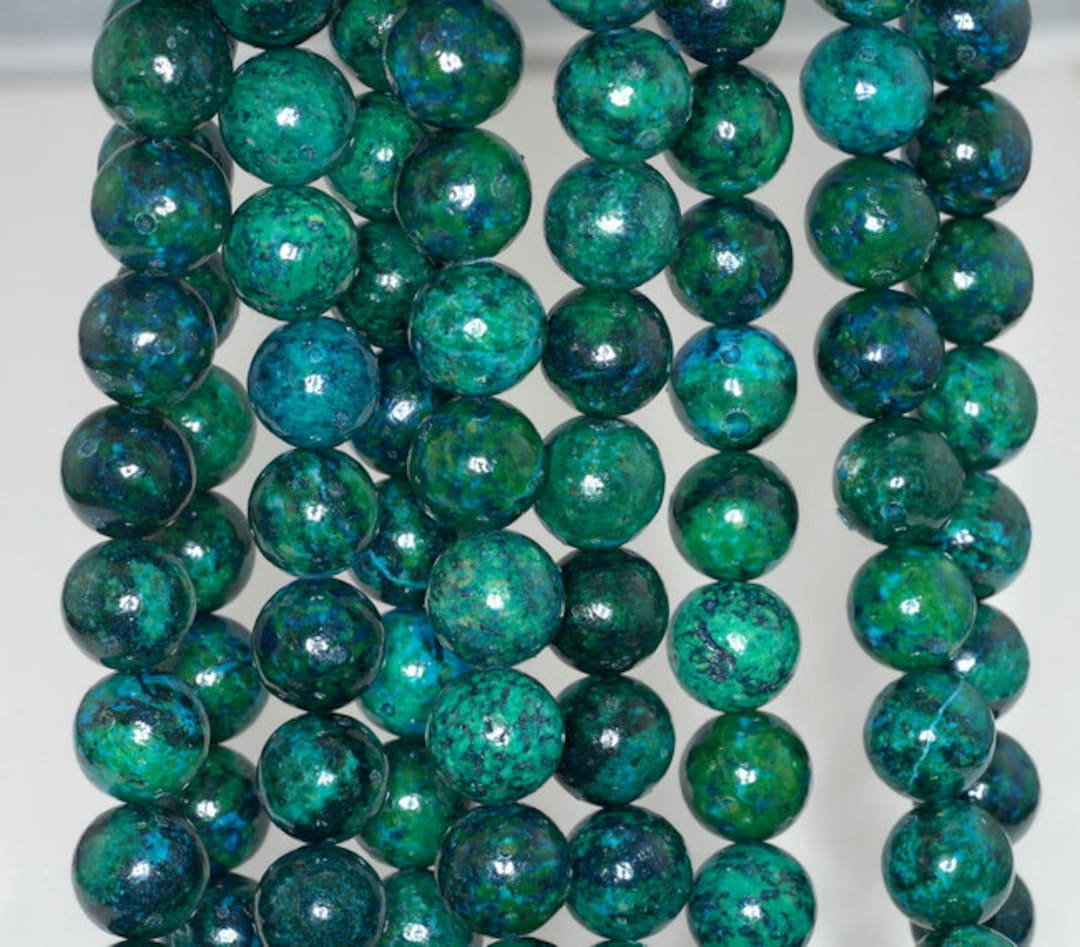 10mm Chrysocolla Quantum Quattro Gemstone Round Loose Beads 15.5 Inch ...