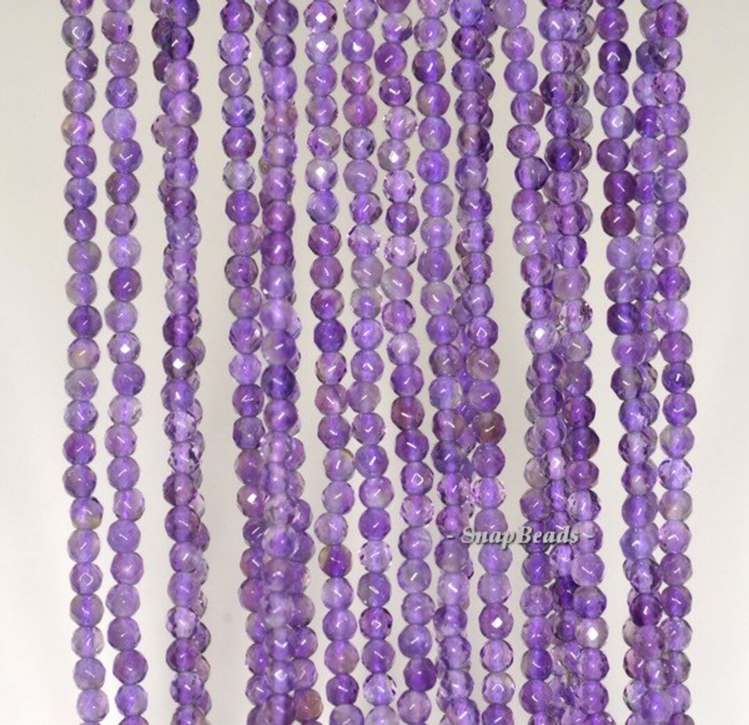 3mm Royal Amethyst Gemstone Grade AAA Deep Purple Micro Faceted Round ...