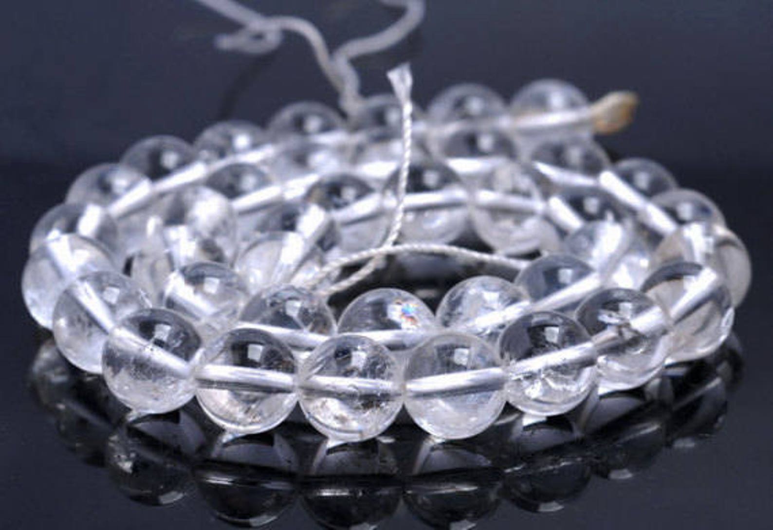 10MM Falling Snow Clear Quartz Rock Crystal Gemstone Round - Etsy