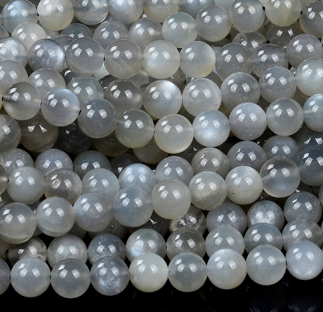 Natural Gray Moonstone Gemstone Grade AAA Round 8MM 9MM 10MM 12MM Loose ...