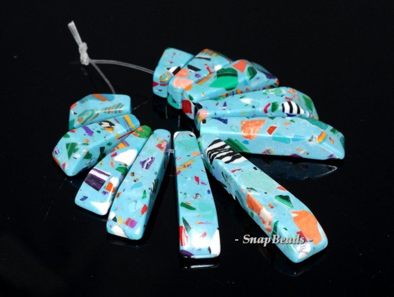 Matrix Turquoise Gemstone Turquoise Blue Loose Beads Gradated Set 11 ...