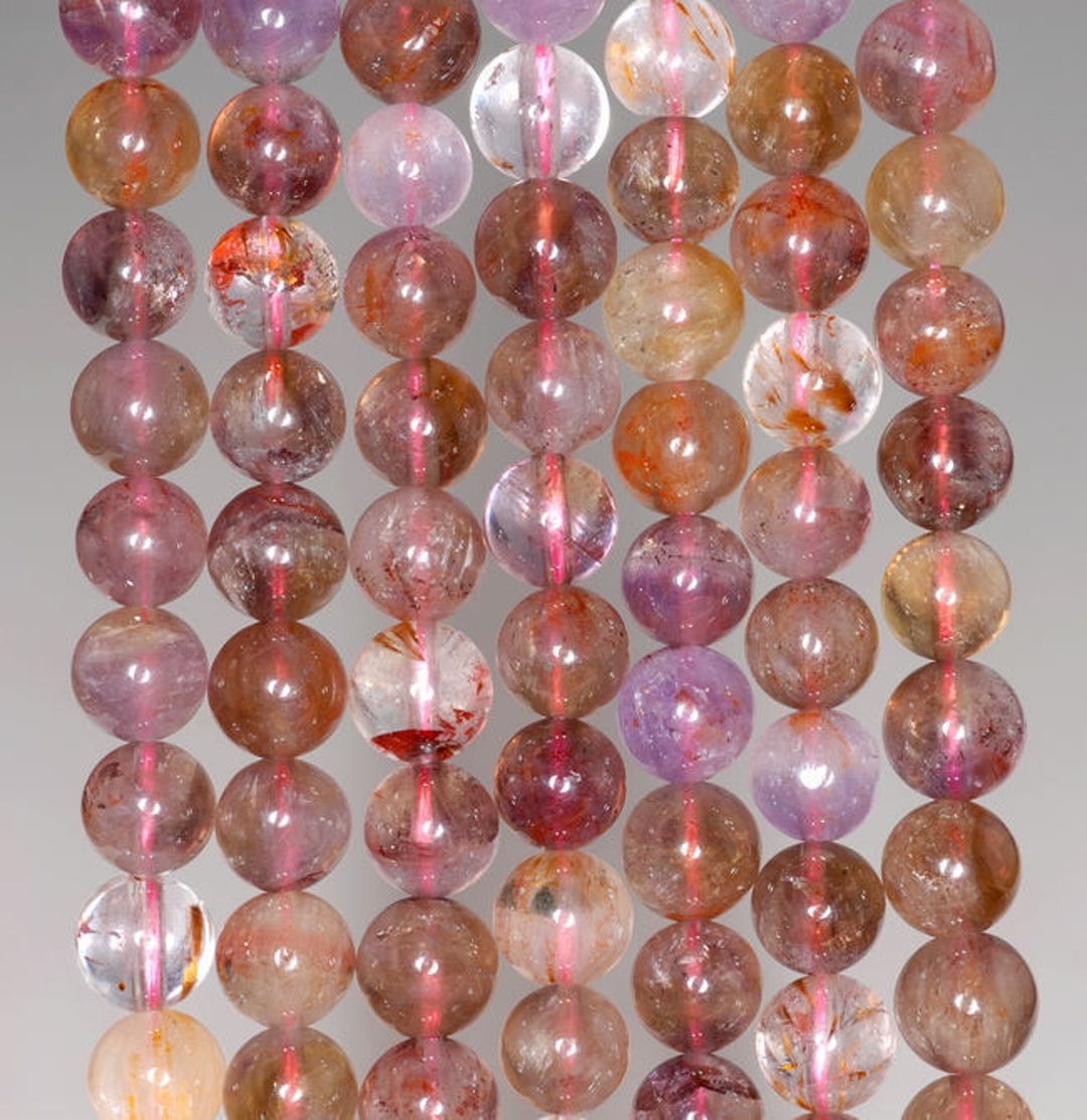 6mm Rare Auralite 23 Cacoxenite Grade A Purple Pink Red Meditation ...