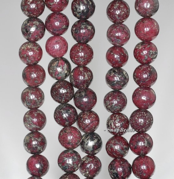 6mm Red Pyrite Intrusion Gemstone Grade A Round Loose Beads | Etsy