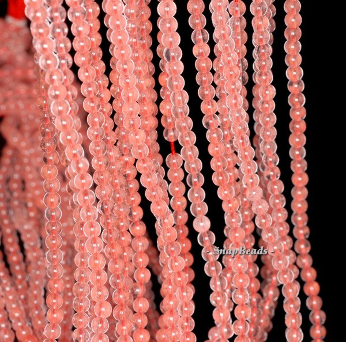 2mm Watermelon Quartz Gemstone Grade A Pink Red Round 2mm Loose Beads ...