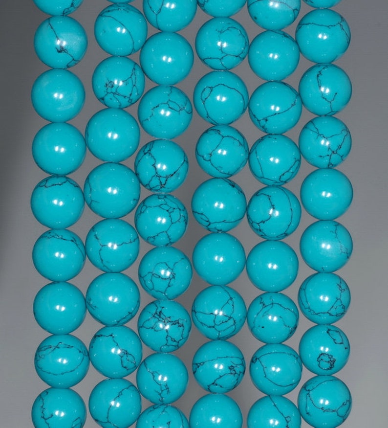 8MM Green Matrix Turquoise Gemstone Round Loose Beads 15.5 | Etsy