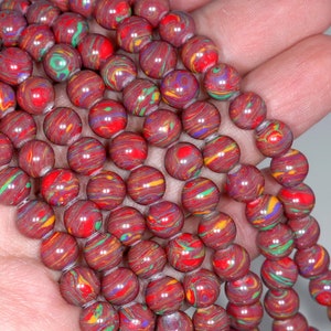 6MM Red Matrix Turquoise Gemstone Round Loose Beads 15 Inch Full Strand ...