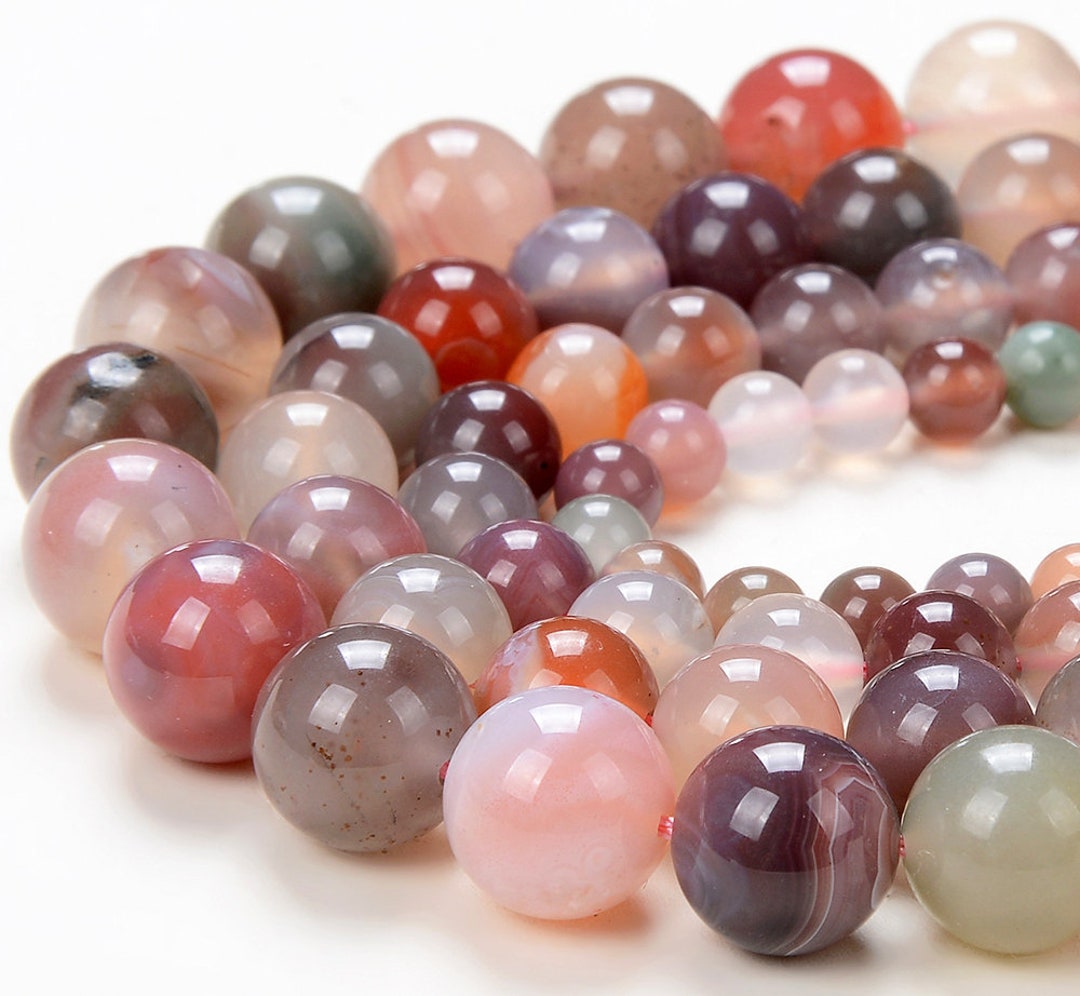 Natural Rainbow Chalcedony Agate Gemstone Grade AAA Round 4MM 6MM 8MM ...