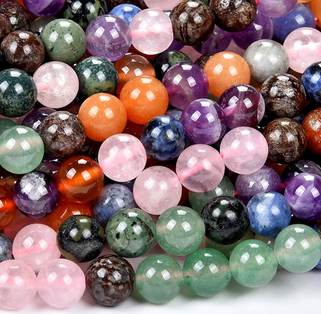 Natural Universe Galaxy Planets Stone Yoga Chakra Gemstone Round 4MM ...