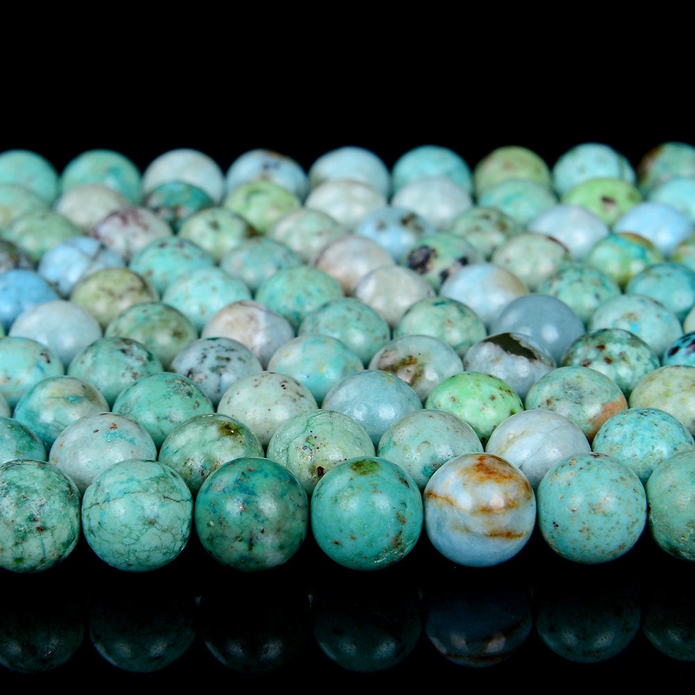 Genuine Peruvian Turquoise Green Blue Gemstone Round 6mm 7mm - Etsy