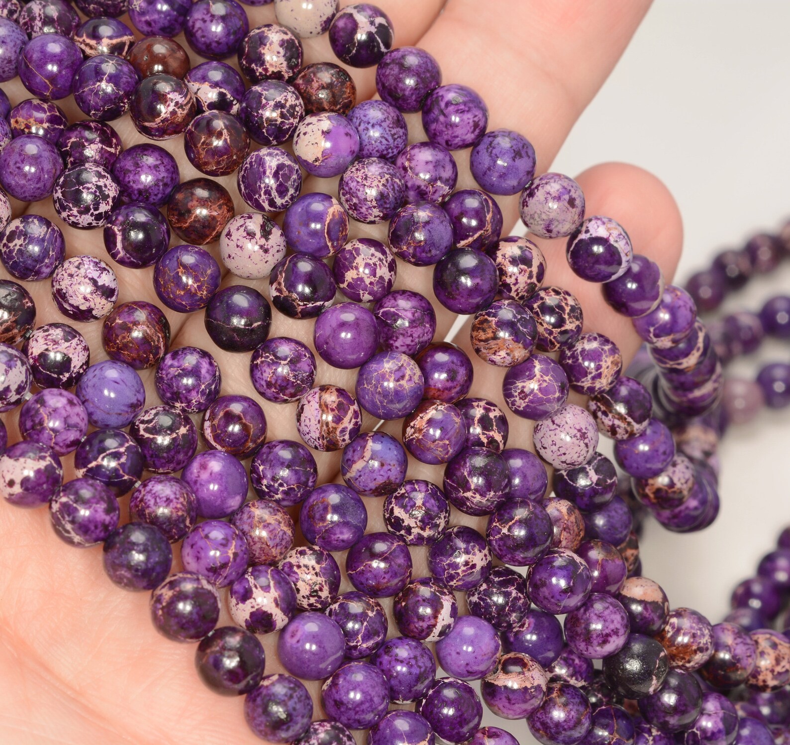 6mm Imperial Jasper Gemstone Grade AAA Purple Round 6mm Loose - Etsy