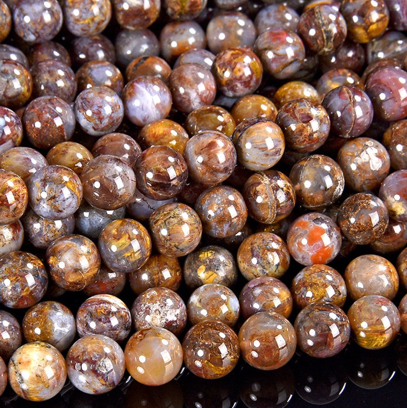 Natural African Golden Pietersite Gemstone Grade AAA Round 6MM 7MM 8MM ...
