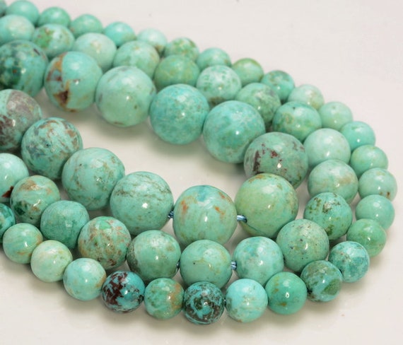 Genuine Peruvian Turquoise Green Blue Gemstone Round 6mm 7mm - Etsy