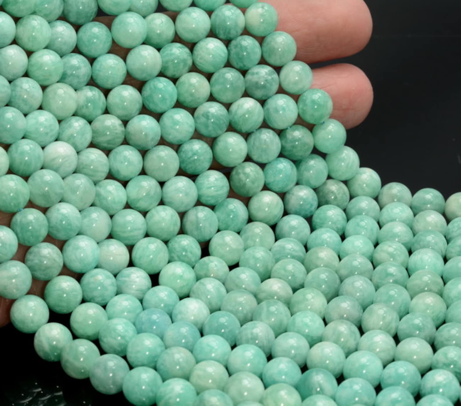 Genuine Peruvian Amazonite Gemstone Grade AAA Round 6mm 8mm - Etsy