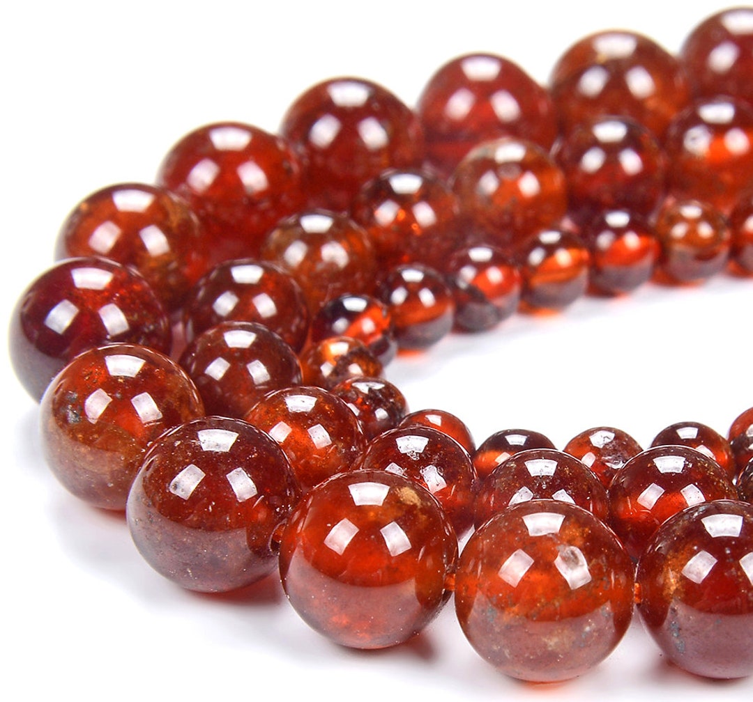 Natural Hessonite Garnet Gemstone Grade AAA Round 3MM 4MM 5MM 6MM 7MM ...