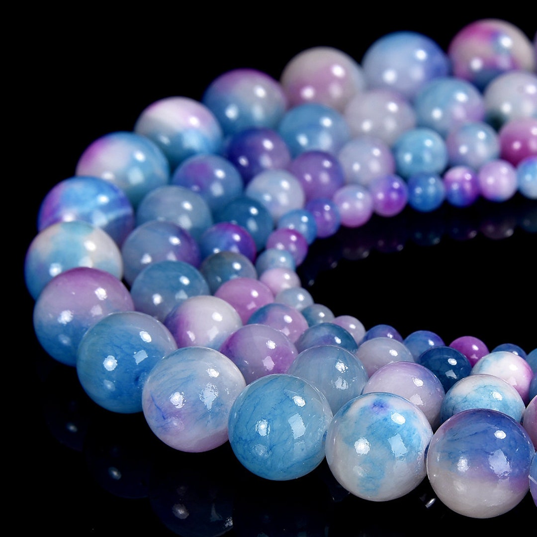 Blue Pink Persian Jade Gemstone Round 4MM 6MM 8MM 10MM Loose Beads D573 ...
