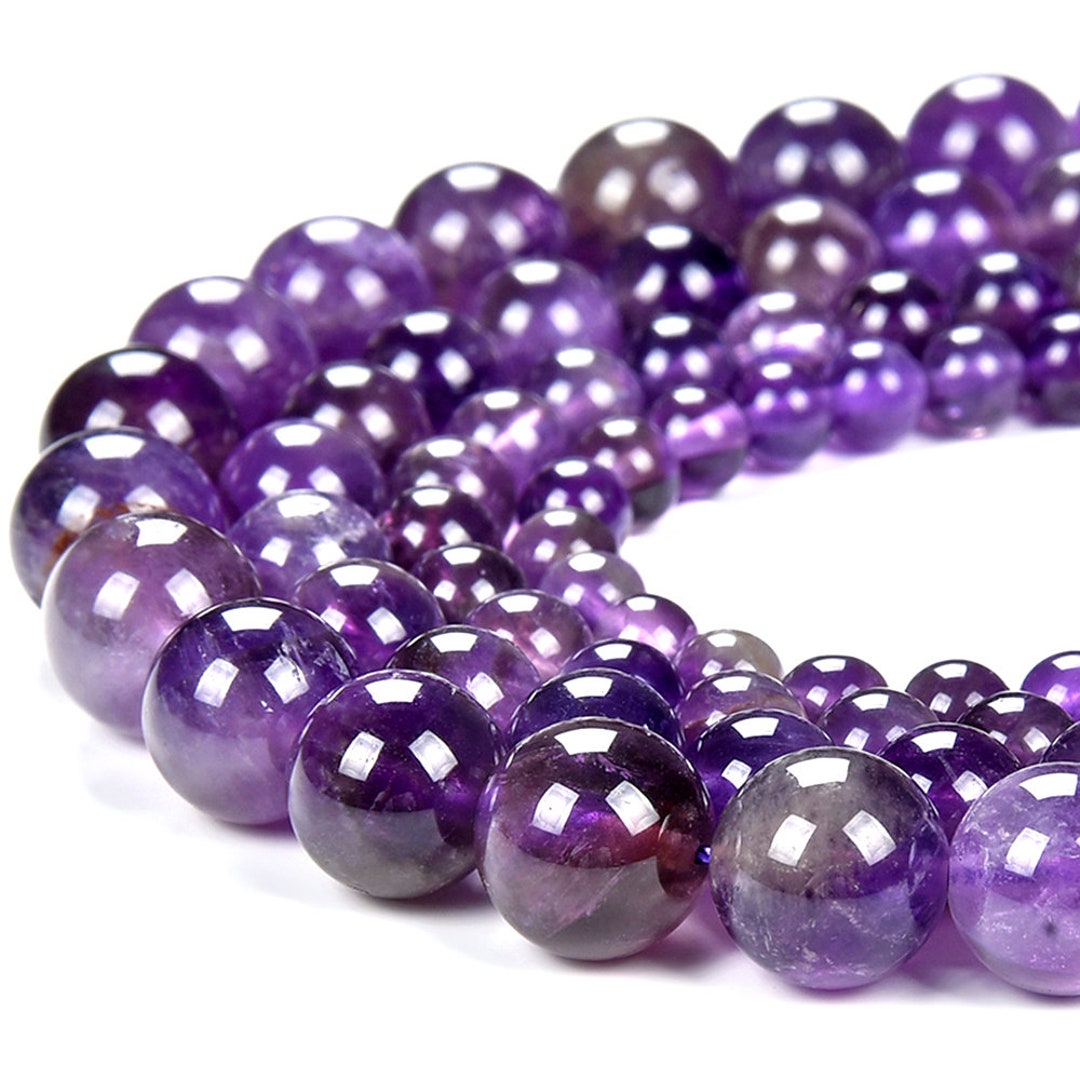 Natural Amethyst Gemstone Grade AA Round 4MM 5MM 6MM 8MM 9MM 10MM Loose ...