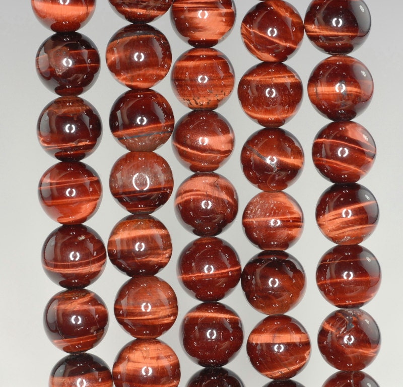 10mm Mahogany Red Tiger Eye Gemstone Grade AA Round Loose Beads 15.5 ...