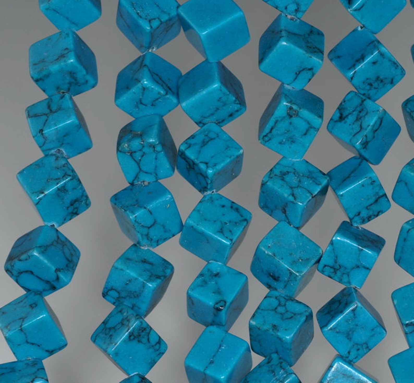 7MM Turquoise Gemstone Square Cube Diagonal Loose Beads 7 Inch - Etsy