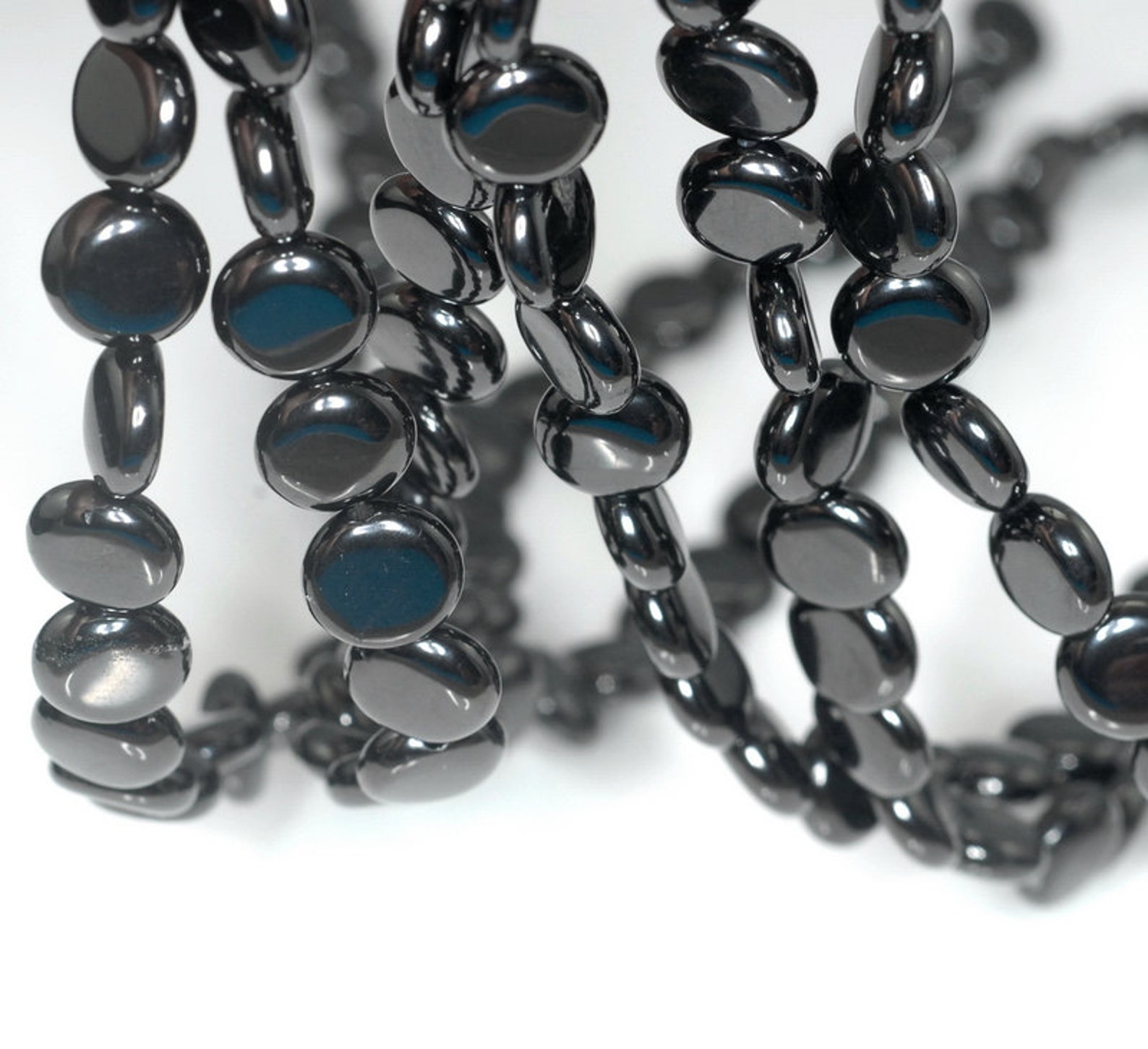 12mm Black Jet Gemstone Flat Round Coin Button Loose Beads 16 - Etsy