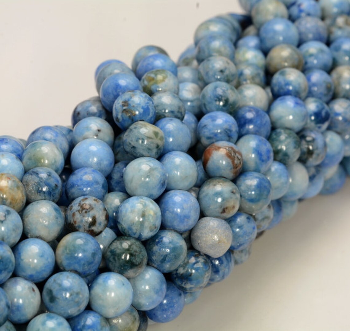 8MM Blue Jade Gemstone Round Loose Beads 15 Inch Full Strand - Etsy