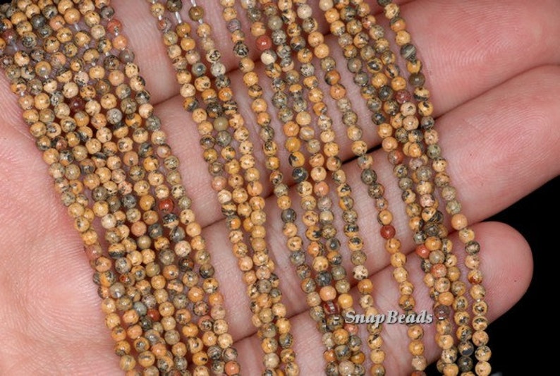 2mm Gobi Tan Leopardskin Jasper Gemstone Tan Brown Round 2mm | Etsy