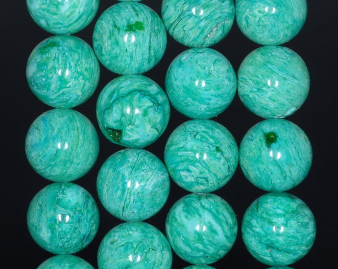 8MM Turquoise Blue Imperial Jasper Gemstone Round Loose Beads 7 Inch ...