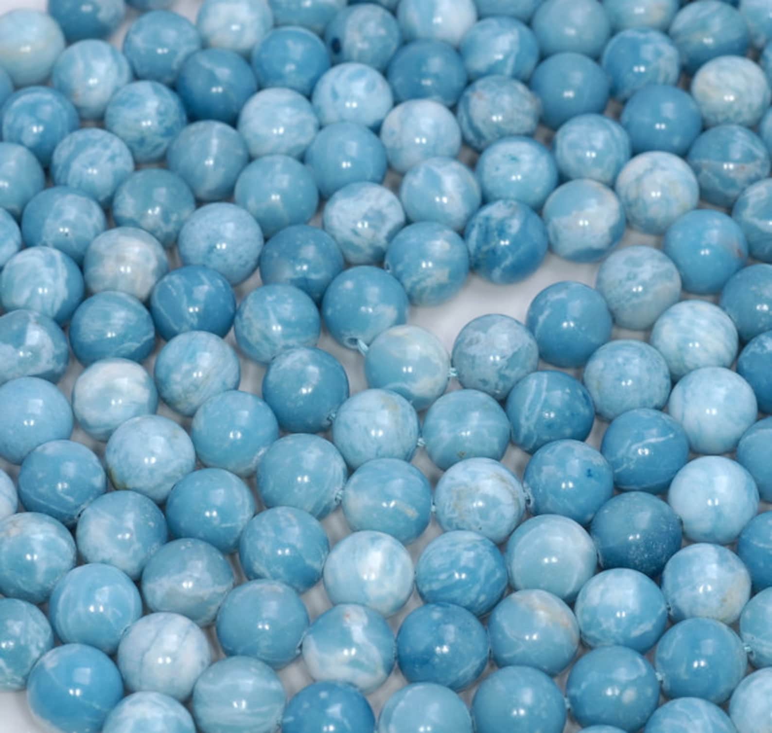 8mm Larimar Quartz Gemstone Grade AAA Sky Blue Round Loose - Etsy