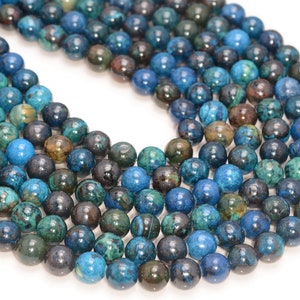 8mm Multicolor Chrysocolla Quantum Quattro Gemstone Grade AAA Round ...