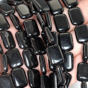 10x8mm Black Jet Gemstone Rectangle Loose Beads 16 Inch Full Strand ...