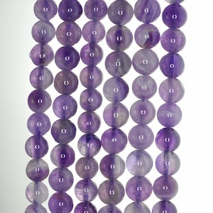 5-6MM Light Amethyst Gemstone Round Loose Beads 16 Inch Full Strand ...