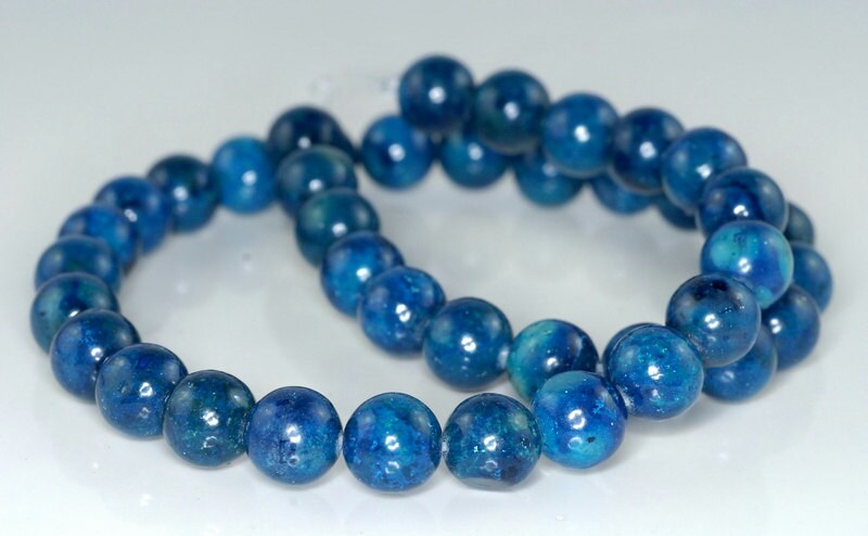 10mm Blue Turquoise Jasper Gemstone Round 10mm Loose Beads 16 Inch Full ...