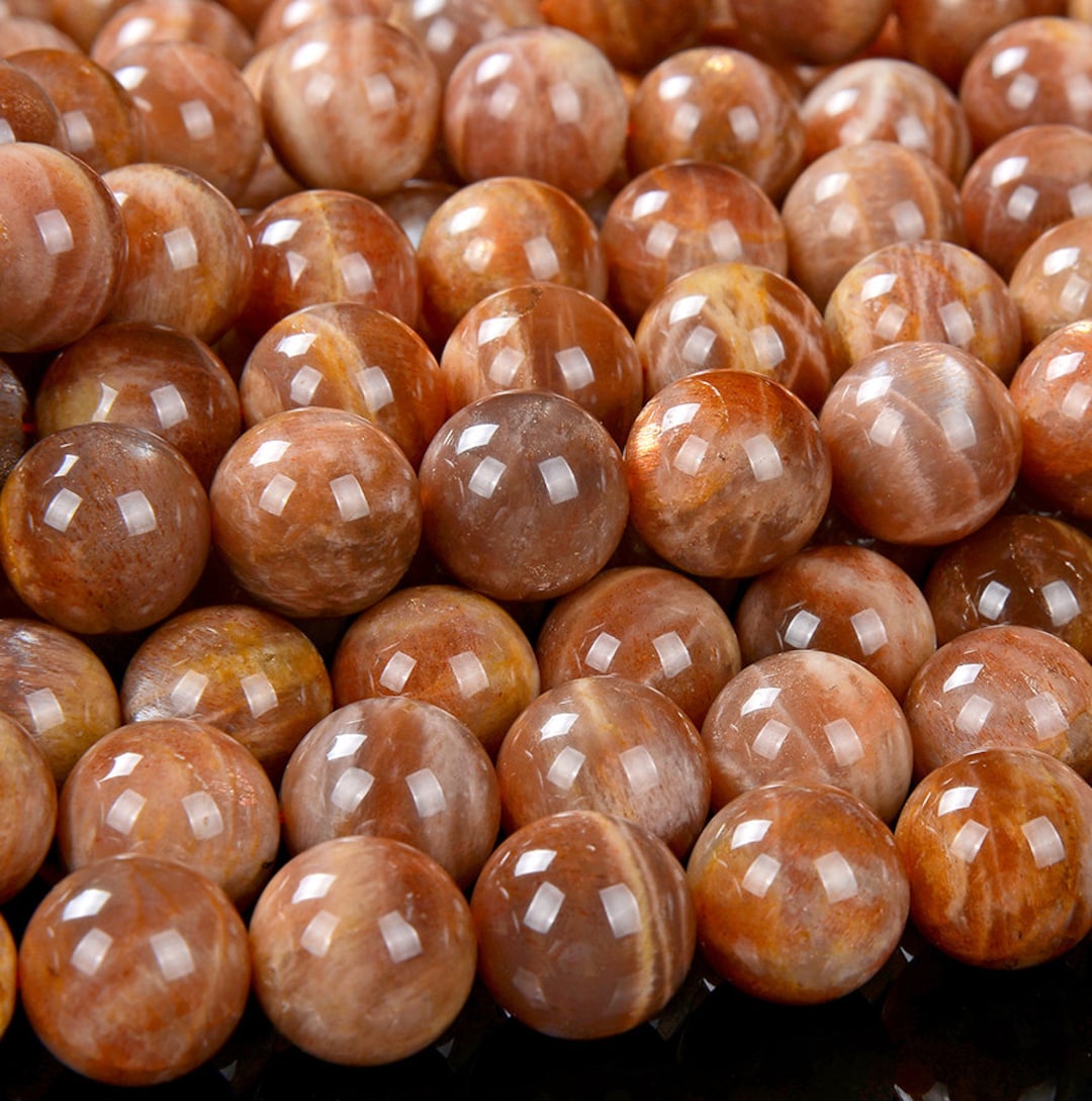 Natural Sunstone Gemstone Grade AAA Round 9MM 10MM 13MM 14MM Loose ...