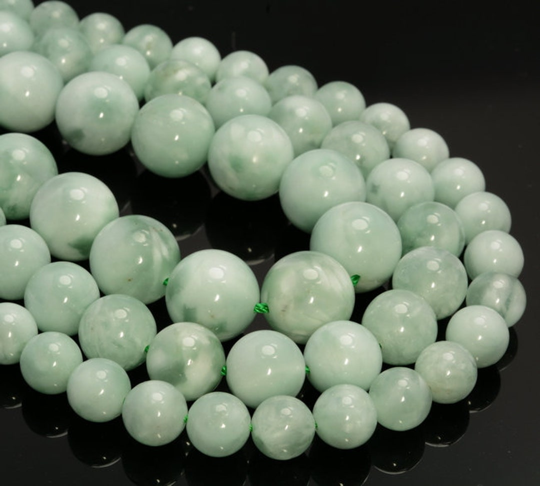 Genuine Natural Green Moonstone Gemstone Grade AAA 3mm 4mm 6mm 7mm 8mm ...
