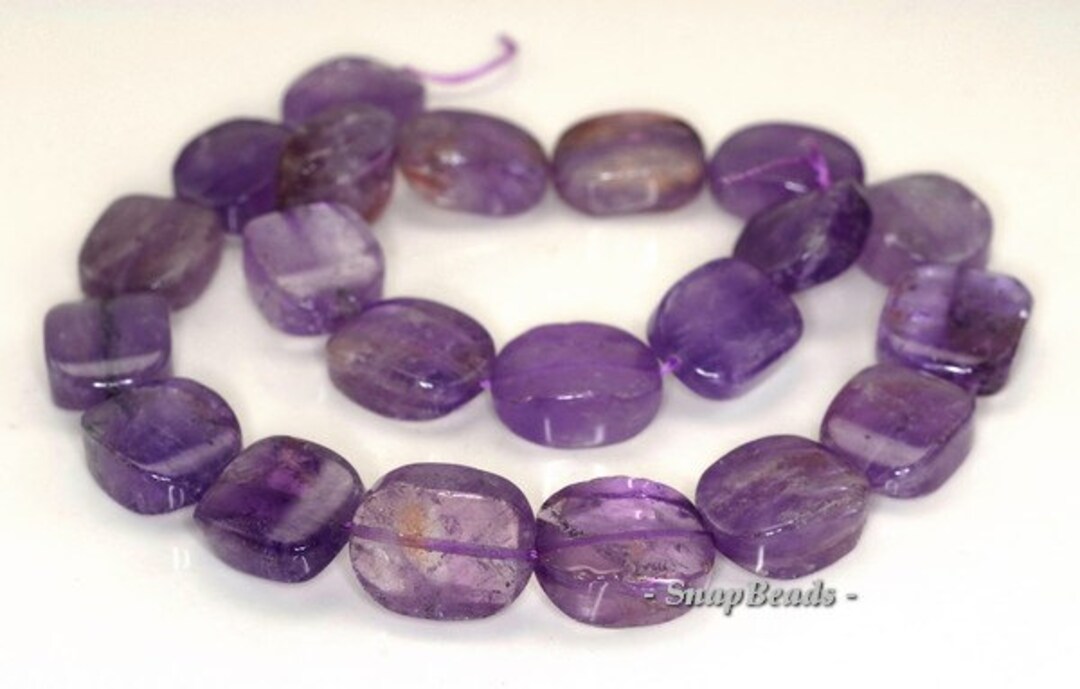 20x15mm Amethyst Gemstone Rectangle Cube Loose Beads 8 Inch Half Strand ...