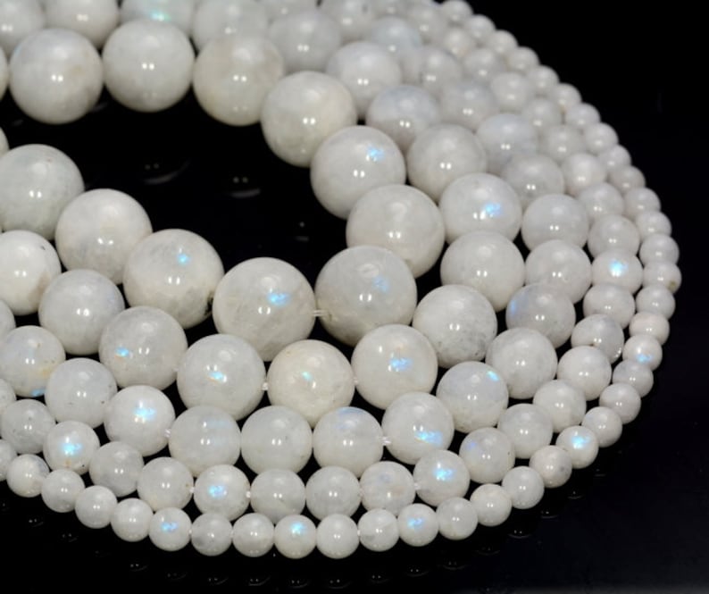 SALE !!! Genuine Rainbow Moonstone Gemstone Indian Grade AA 4-5mm 5-6mm ...