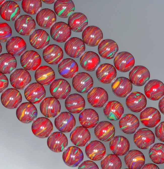 6MM Red Matrix Turquoise Gemstone Round Loose Beads 15 Inch Full Strand ...