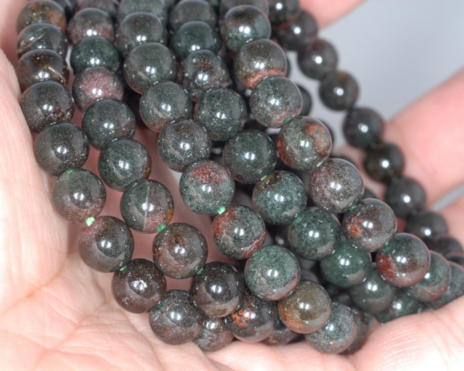 7-8MM Rare Dark Green Phantom Quartz Gemstone Grade AAA Round - Etsy