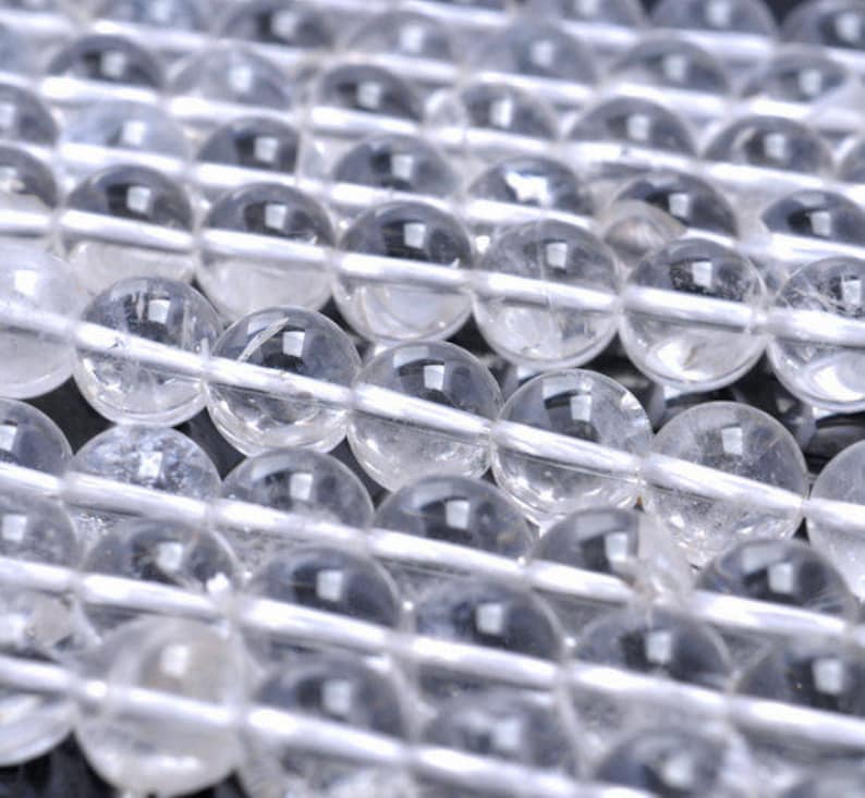 10MM Falling Snow Clear Quartz Rock Crystal Gemstone Round - Etsy