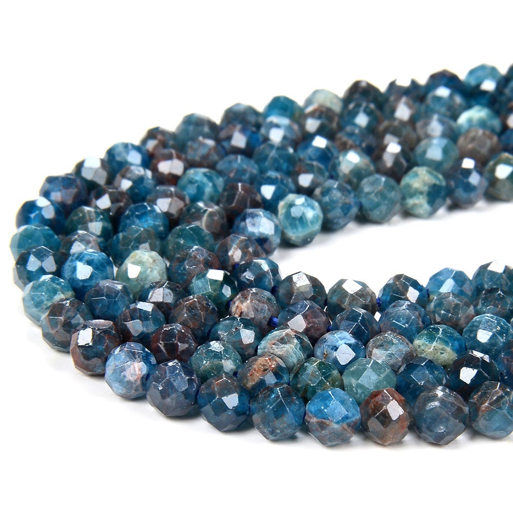 Natural Deep Blue Apatite Gemstone Grade A Micro Faceted Round 2MM 4MM ...