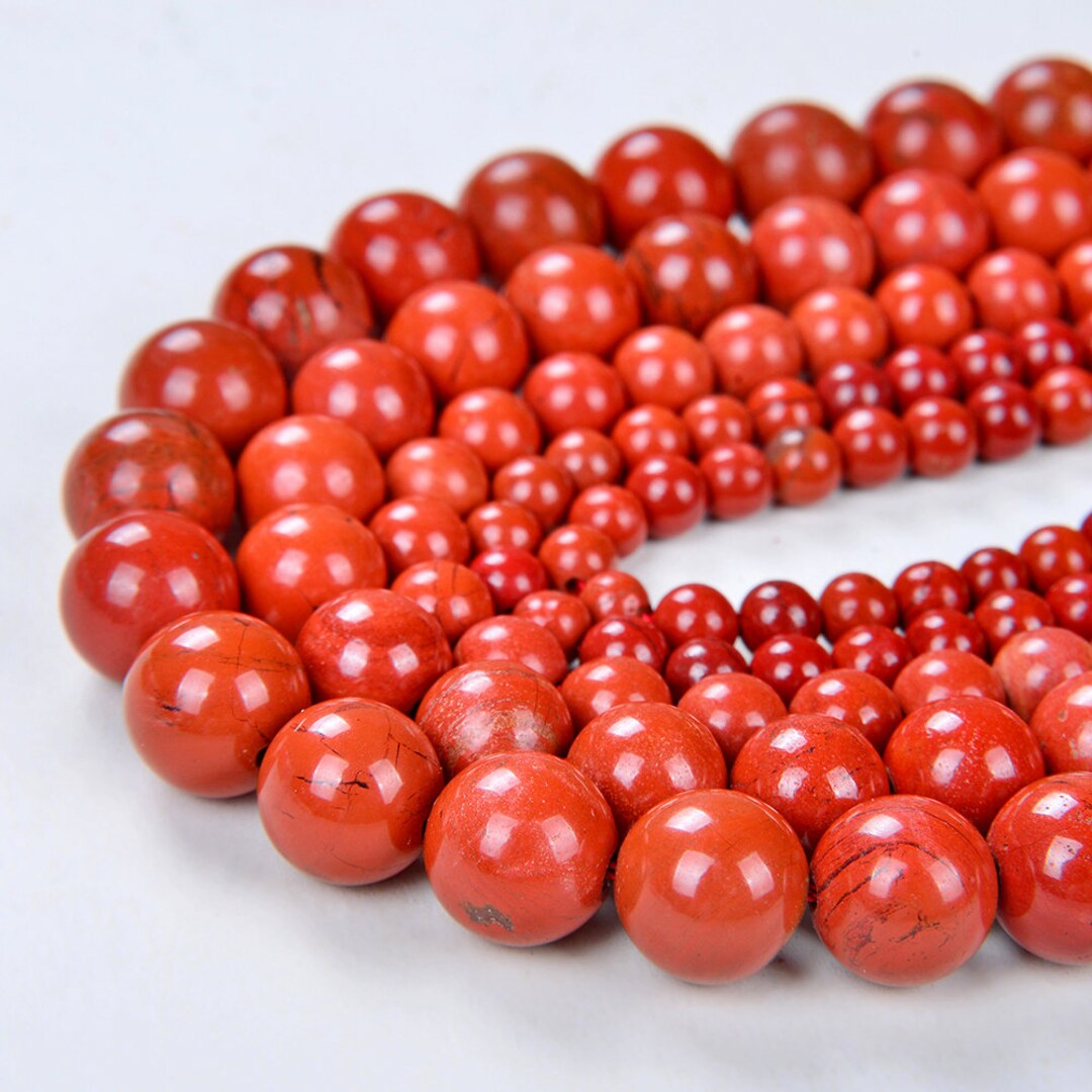 10 Strands 6mm Brick Red Jasper Gemstone Grade AAA Red Round Loose ...