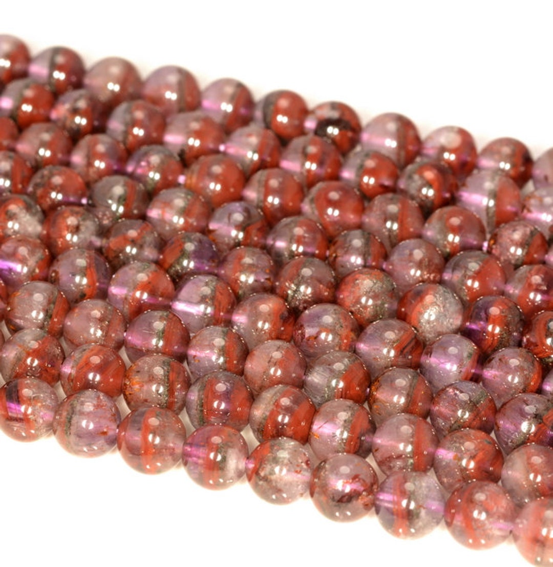 6mm Rare Auralite 23 Cacoxenite Grade AAA Red Purple Pink Meditation ...