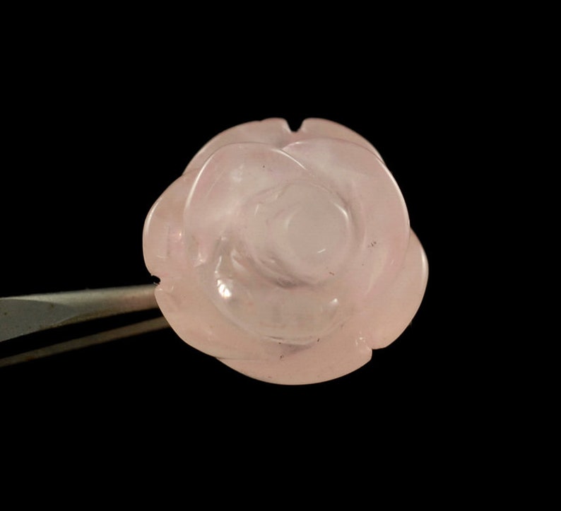 12MM Rose Quartz Gemstone Carved Rose Flower Beads BULK LOT - Etsy