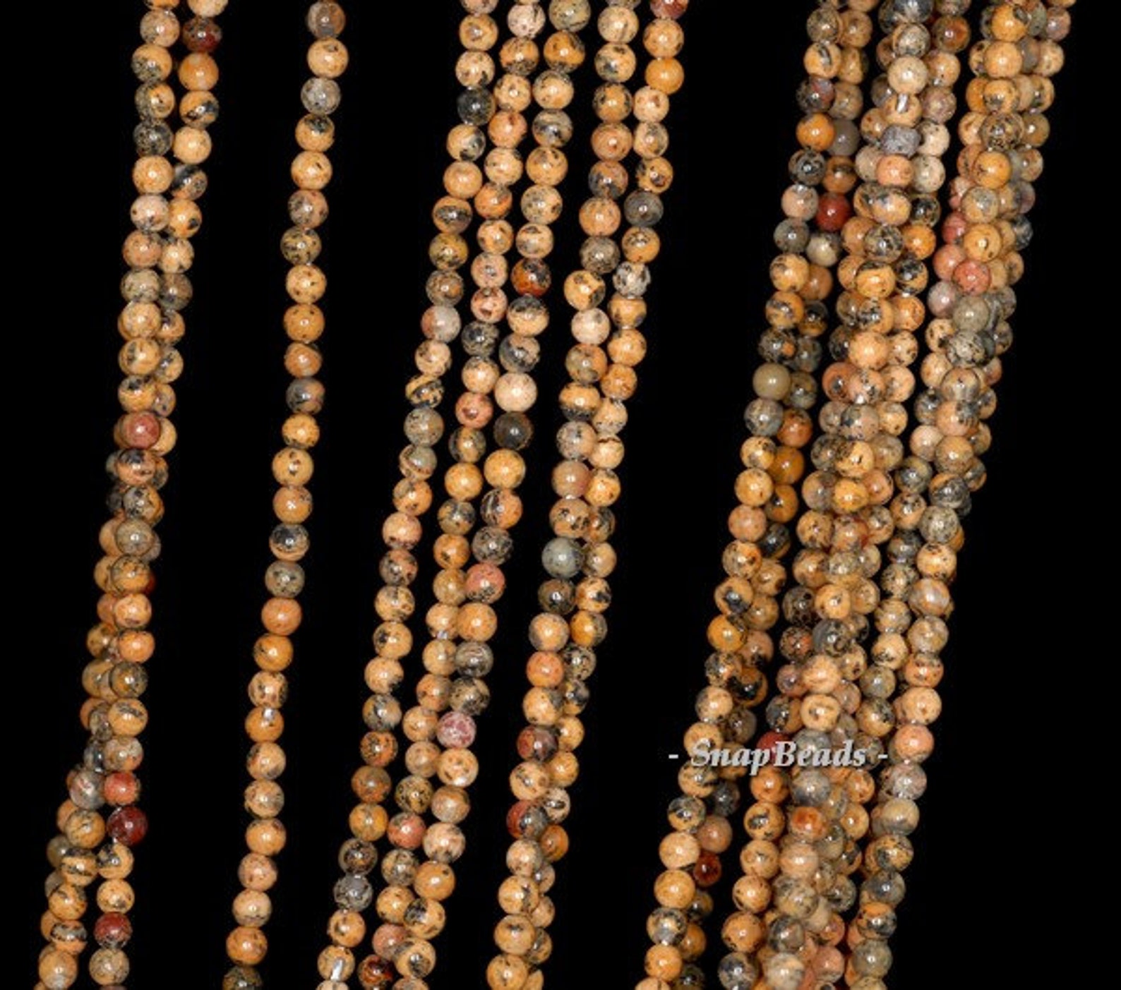 2mm Gobi Tan Leopardskin Jasper Gemstone Tan Brown Round 2mm - Etsy