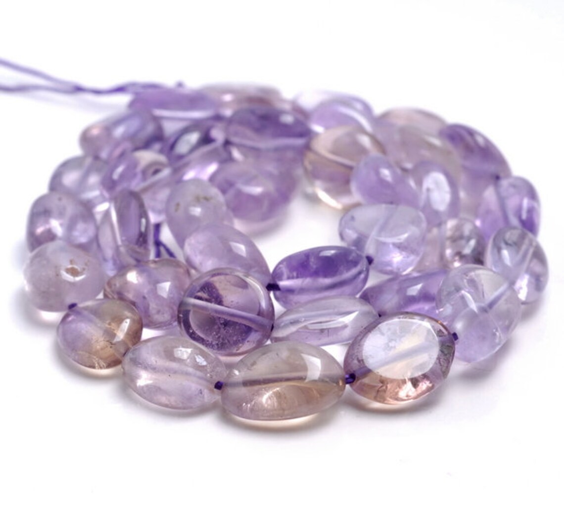 9-10MM Ametrine Gemstone Pebble Nugget Granule Loose Beads 7.5 Inch ...